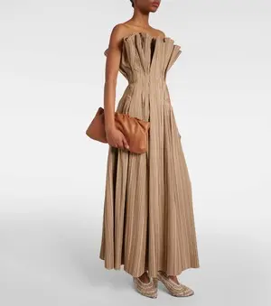THE ROW Bourse Xl Leather Shoulder Bag - Brown