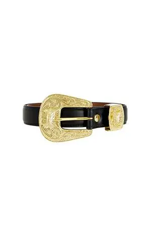 Needles Leather Papillon Western Tip Belt - Black