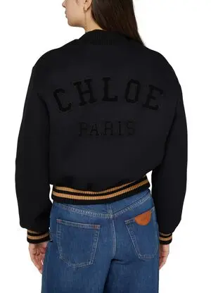 Chloé Chloe Varsity Bomber Jacket - Black