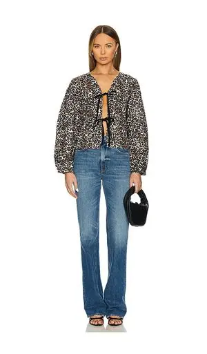 Free People Printed Brunch Babe Top