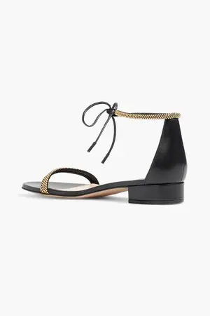 GIANVITO ROSSI Mesalina 20 Bead-embellished Leather Sandals - Black