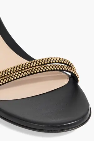 GIANVITO ROSSI Mesalina 20 Bead-embellished Leather Sandals - Black
