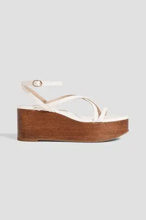 STUART WEITZMAN Wovette Braided Leather Platform Sandals