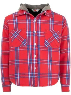SAINT MXXXXXX Checked Shirt Jacket - Red