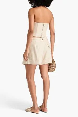 Zimmermann Cropped Strapless Bustier Top - Ecru
