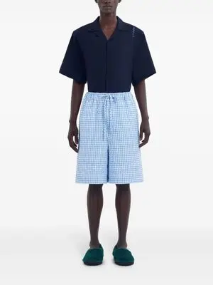 Marni Check-pattern Knee-length Shorts - Blue