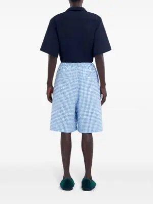 Marni Check-pattern Knee-length Shorts - Blue