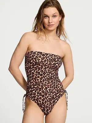 Victoria's Secret Strapless Ruched One-piece Swimsuit - Print