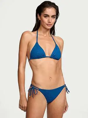 Victoria's Secret Diamanté Side-tie Bikini Bottom - Blue