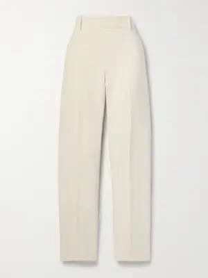 Khaite Cambie Twill Straight-leg Trousers - Neutrals