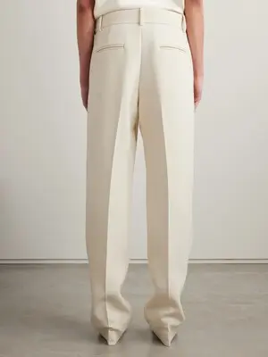 Khaite Cambie Twill Straight-leg Trousers - Neutrals