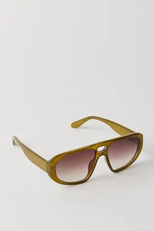 Free People Ricardo Aviator Sunglasses - Moss