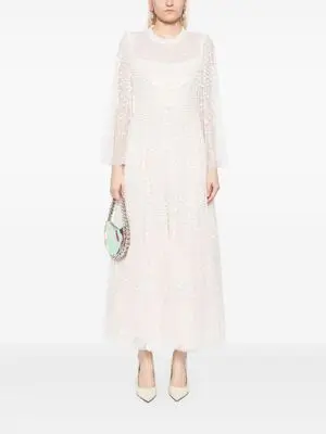 NEEDLE & THREAD Scatter Dot Gown - White