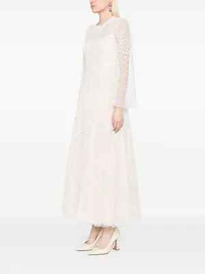 NEEDLE & THREAD Scatter Dot Gown - White