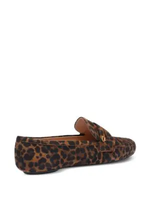 GIANVITO ROSSI Giorgia Leopard Print Loafers - Brown