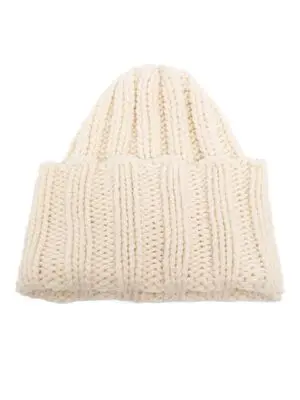 Inverni Ribbed Turn-up Beanie - White