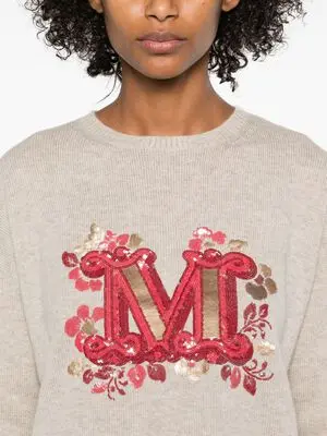 Max Mara Sequin-embellished Sweater - Neutrals
