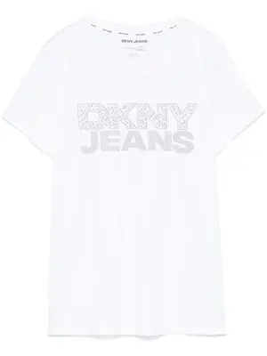 Dkny Studded Logo T-shirt - White