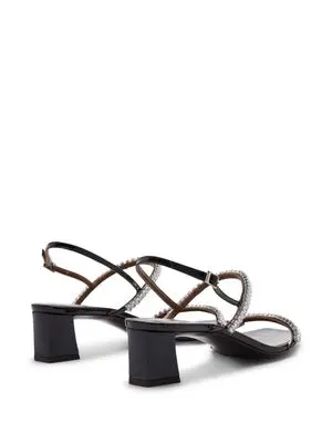 GIUSEPPE ZANOTTI 45mm Valentiine Crystal Sandals - Black