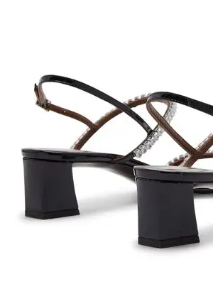 GIUSEPPE ZANOTTI 45mm Valentiine Crystal Sandals - Black