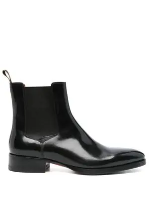 Santoni Leather Chelsea Boots