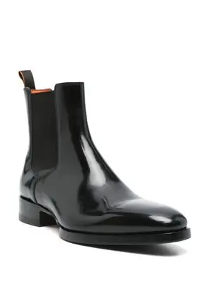 Santoni Leather Chelsea Boots