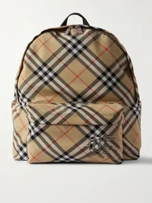 Burberry Checked Coated-canvas Backpack - Brown