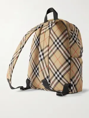 Burberry Checked Coated-canvas Backpack - Brown