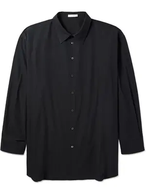 THE ROW Lukre Oversized Cotton-poplin Shirt - Black