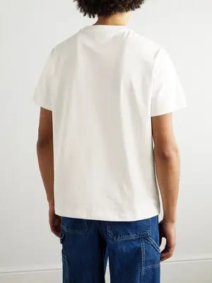 A.p.c. Logo-embroidered Cotton-jersey T-shirt - White