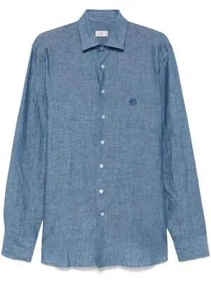 Etro Pegaso-embroidered Shirt - Blue