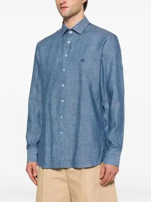 Etro Pegaso-embroidered Shirt - Blue