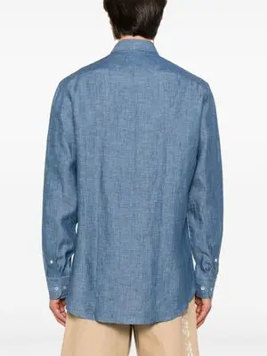 Etro Pegaso-embroidered Shirt - Blue