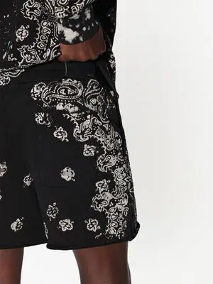 Amiri Bandana Shorts - Black