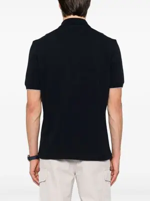 Brunello Cucinelli Crest-embroidered Cotton-piqué Polo Shirt - Blue