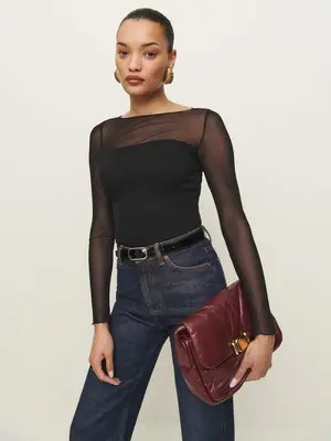 REFORMATION Alva Top - Black
