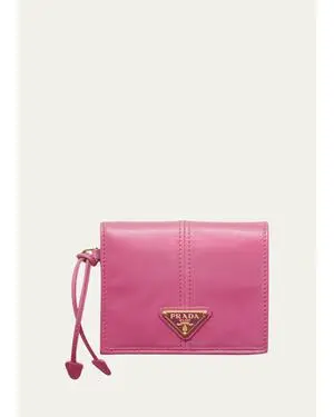 Prada Bifold Soft Leather Wallet Peonia