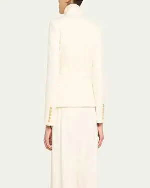 Balmain Classic Fitted Wool Jacket - White