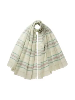 Johnstons Of Elgin Striped Cashmere Scarf - Neutrals