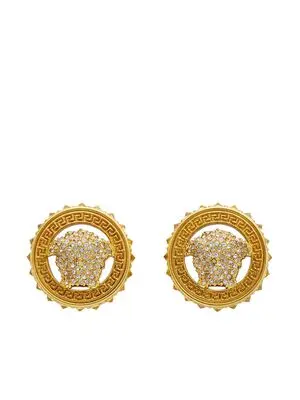 Versace Medusa '95 Crystal Stud Earrings - Gold