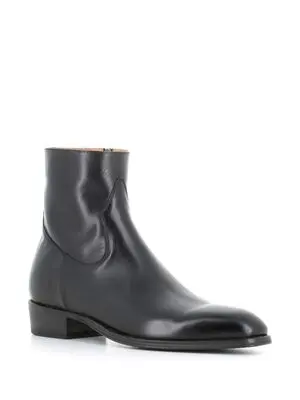 ALBERTO FASCIANI Leather Ankle Boots - Black
