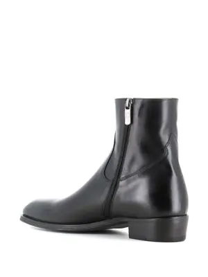 ALBERTO FASCIANI Leather Ankle Boots - Black