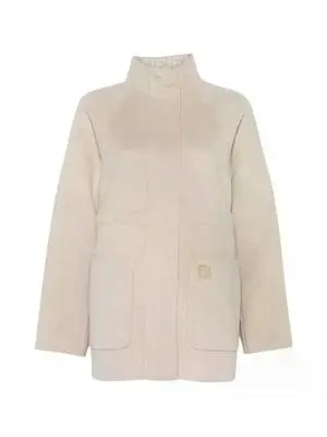Fendi Wool Blend Parka - Neutrals
