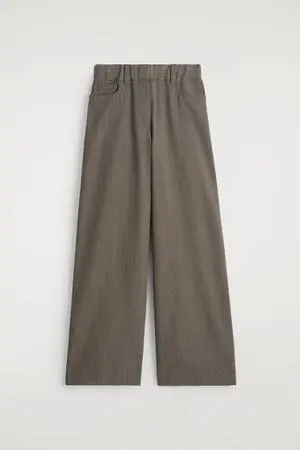 Cos Regular Wool-blend Wide-leg Pants - Brown