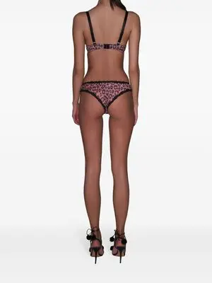 FLEUR DU MAL Leopard-print Tulle Bra - Neutrals