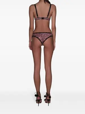 FLEUR DU MAL Leopard-print Sheer Bra