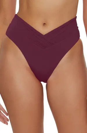 BECCA® By Rebecca Virtue Color Code High Waist Bikini Bottoms - Aubergine