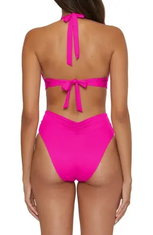BECCA By Rebecca Virtue Color Code High Waist Bikini Bottoms - Azalea