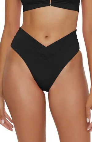 BECCA® By Rebecca Virtue Color Code High Waist Bikini Bottoms - Black