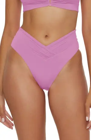BECCA® By Rebecca Virtue Color Code High Waist Bikini Bottoms - Malva